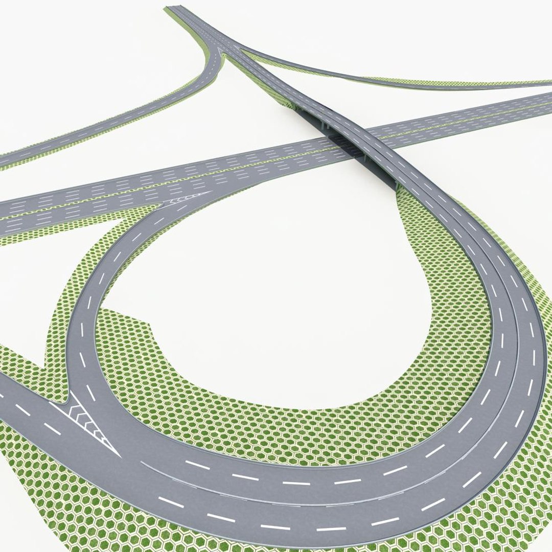 Highway Road Way 3d Model