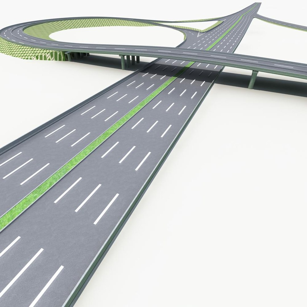 Highway Road Way 3d Model
