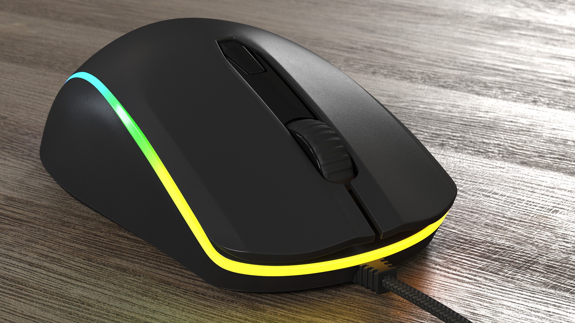 Wired rgb gaming mouse computer model - TurboSquid 1700140