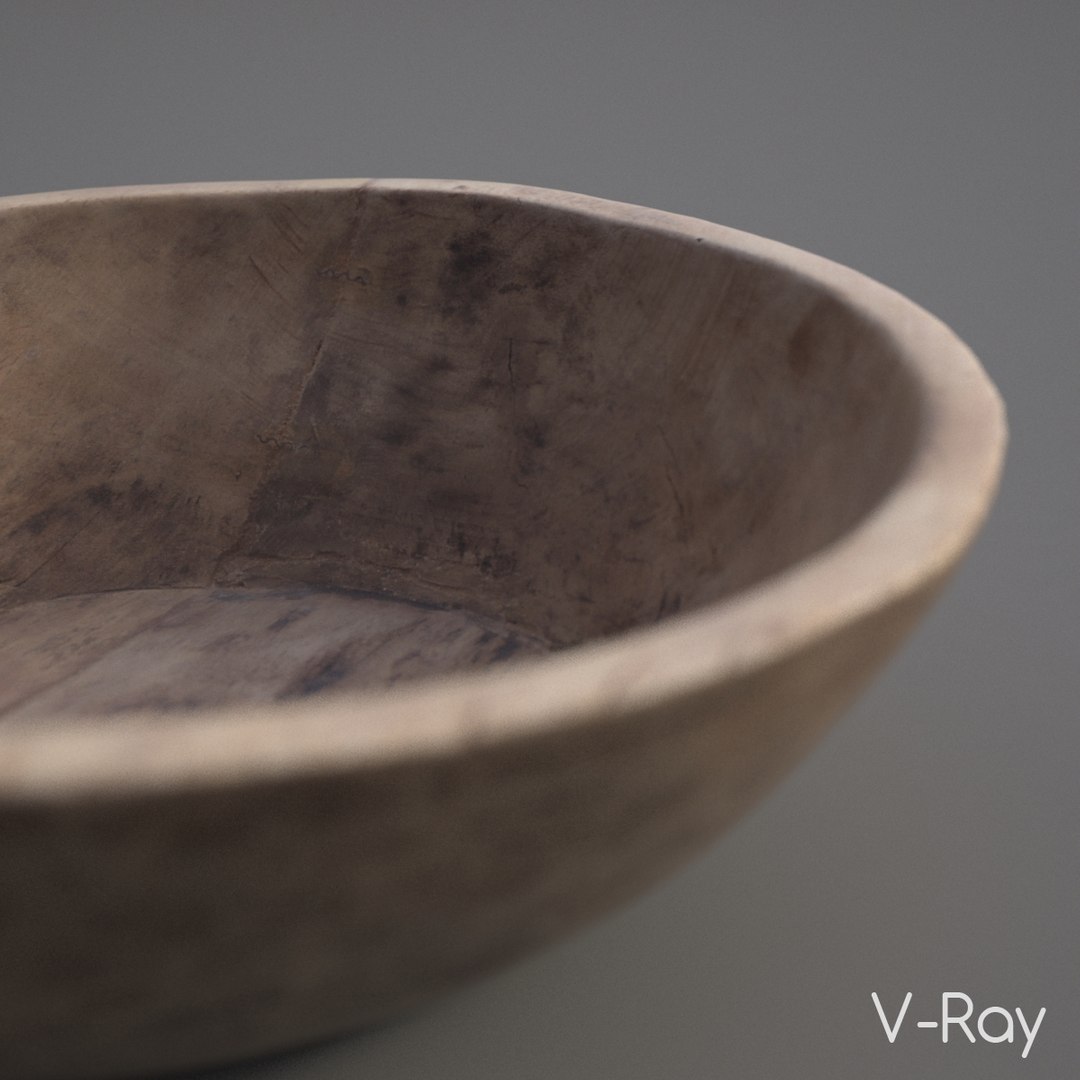 3d Model Antique Wood Bowl