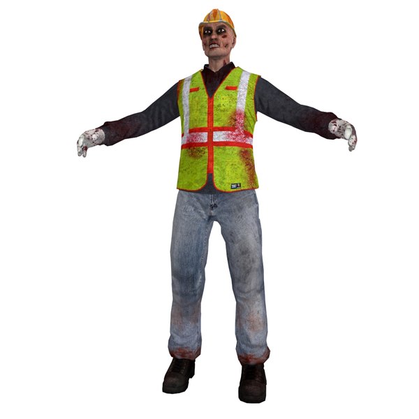 3d worker zombie 3 model