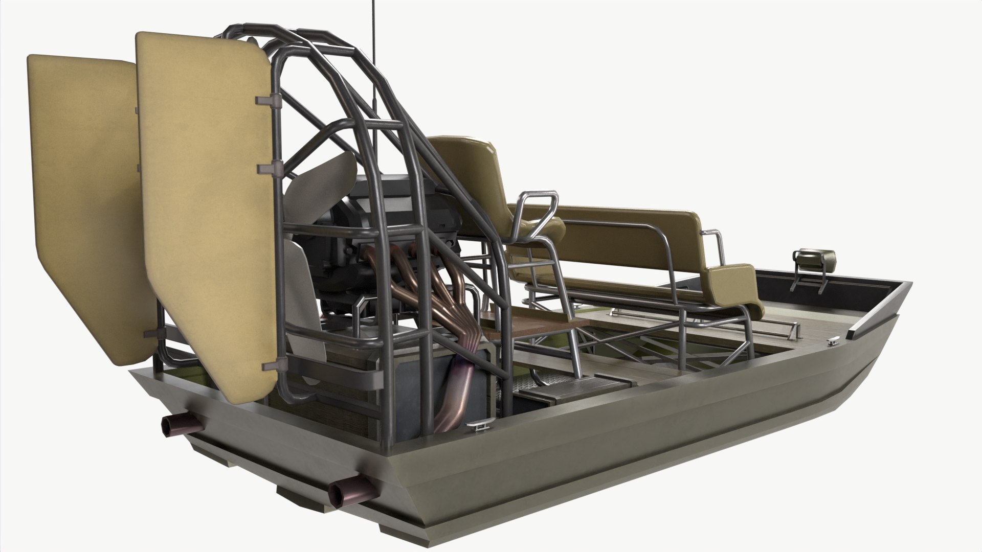 3D Airboat PBR Low-Poly Mid-Poly - TurboSquid 2418045