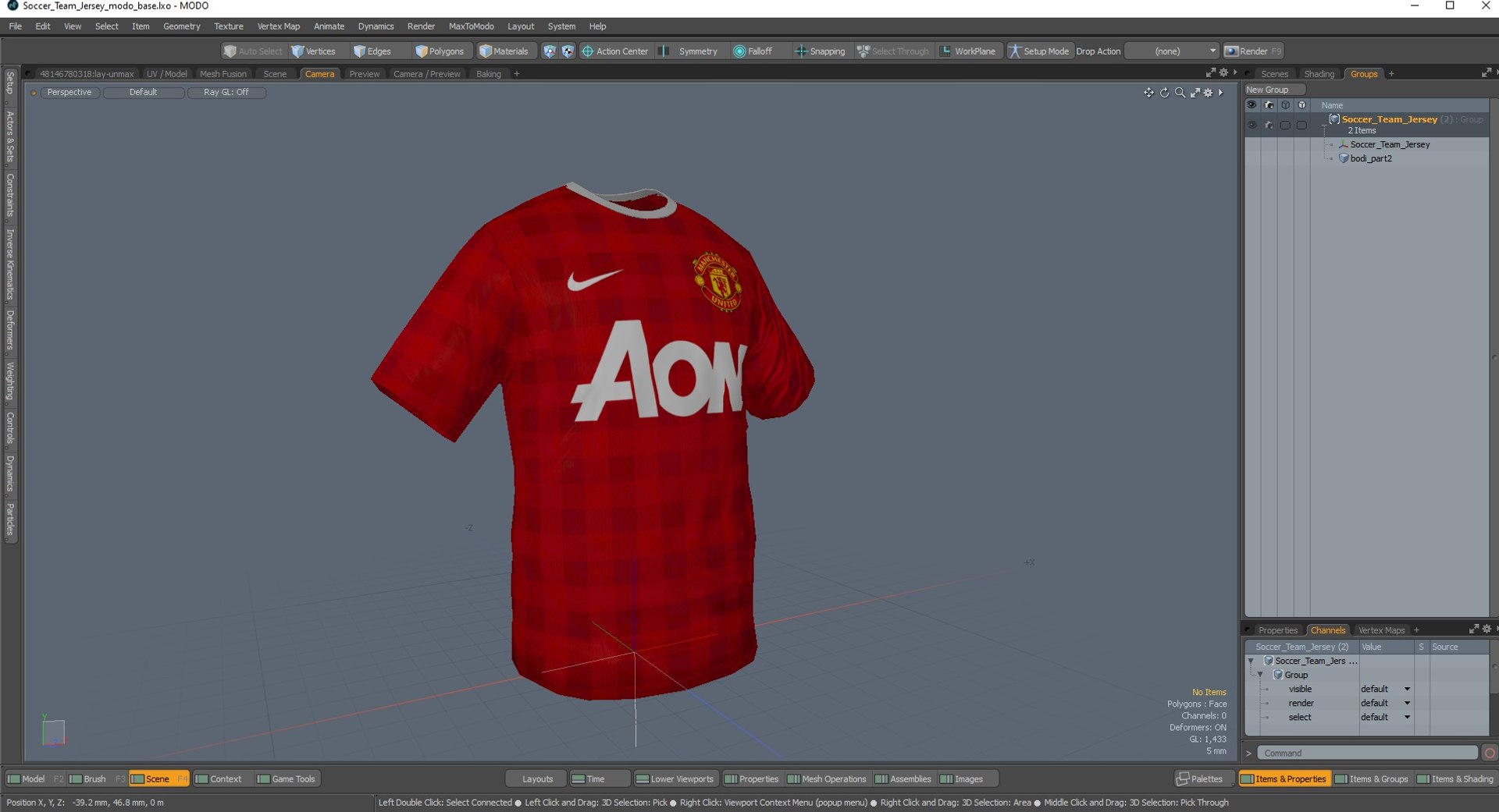 Soccer Team Jersey 3D Model - TurboSquid 2188929