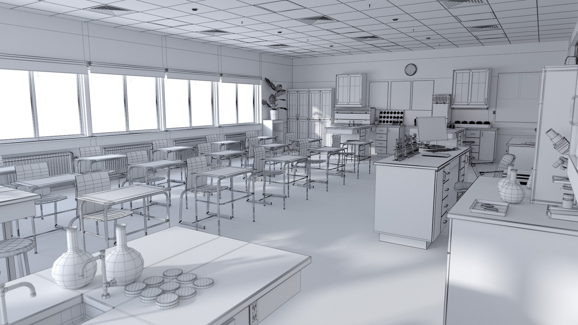 Biology anatomy classroom 3D model - TurboSquid 1462962