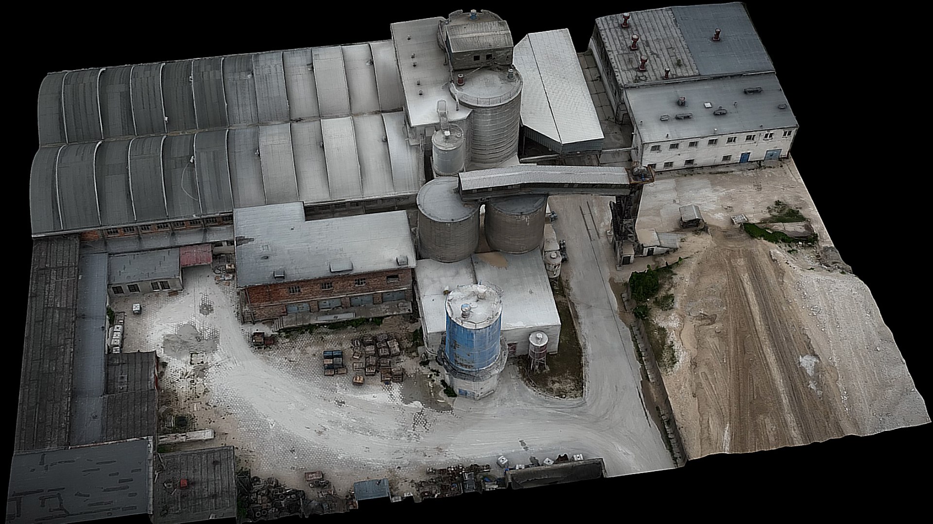 Cement Plant Abandoned Facility Terrain Drone Scan 3D Model ...