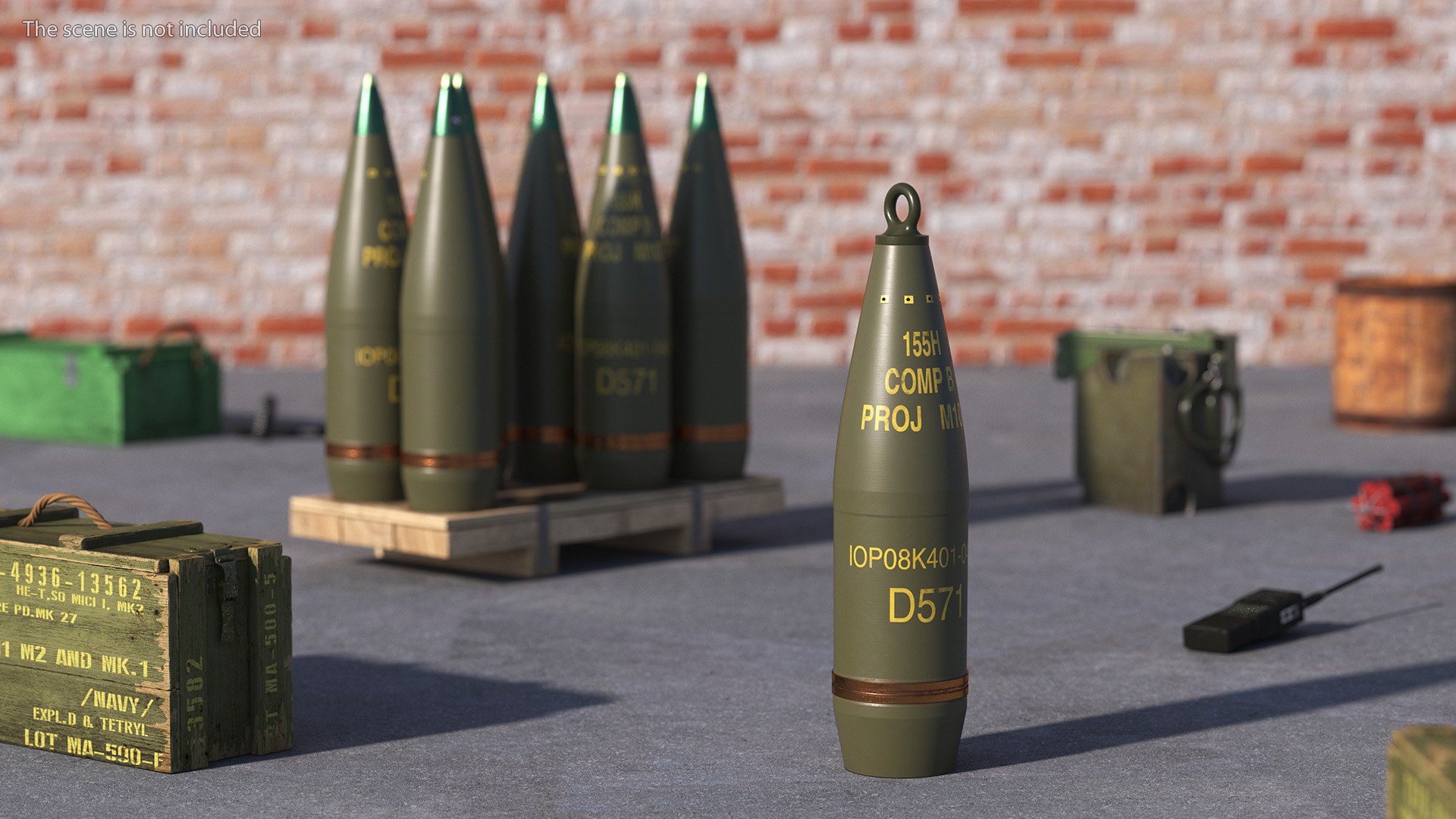 Military Artillery Shells 155mm In Transport Pallet Model - TurboSquid ...