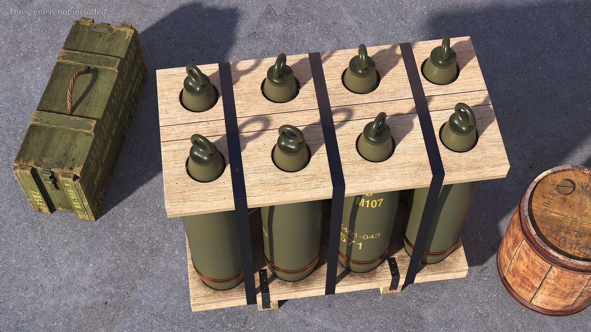 Military Artillery Shells 155mm In Transport Pallet Model - TurboSquid ...