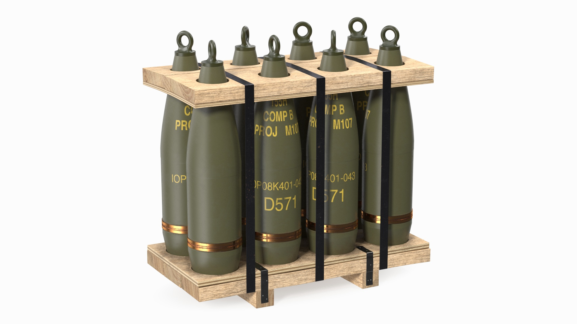Military Artillery Shells 155mm In Transport Pallet Model - TurboSquid ...