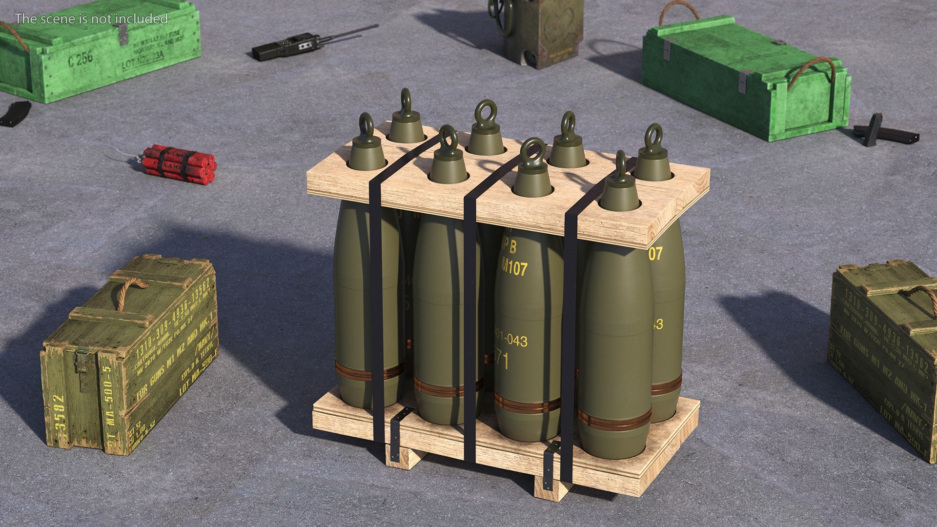 Military Artillery Shells 155mm In Transport Pallet Model - TurboSquid ...