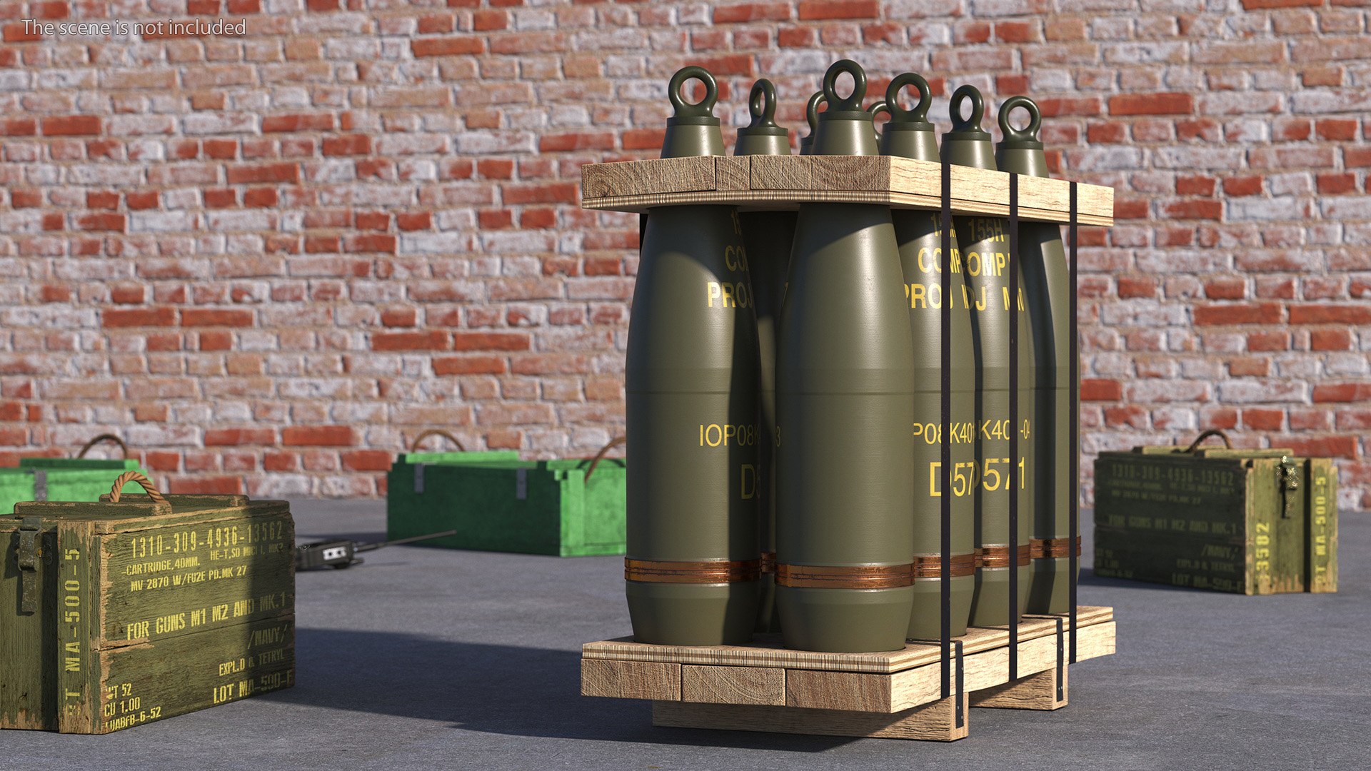 Military Artillery Shells 155mm In Transport Pallet Model - TurboSquid ...