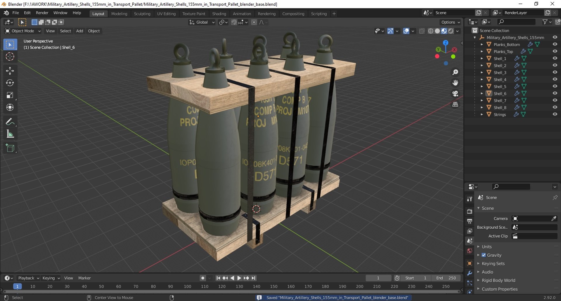 Military Artillery Shells 155mm In Transport Pallet Model - TurboSquid ...