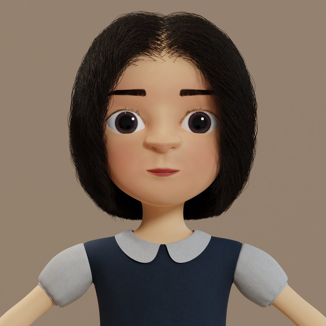 Cartoon Girl Model - TurboSquid 2108811