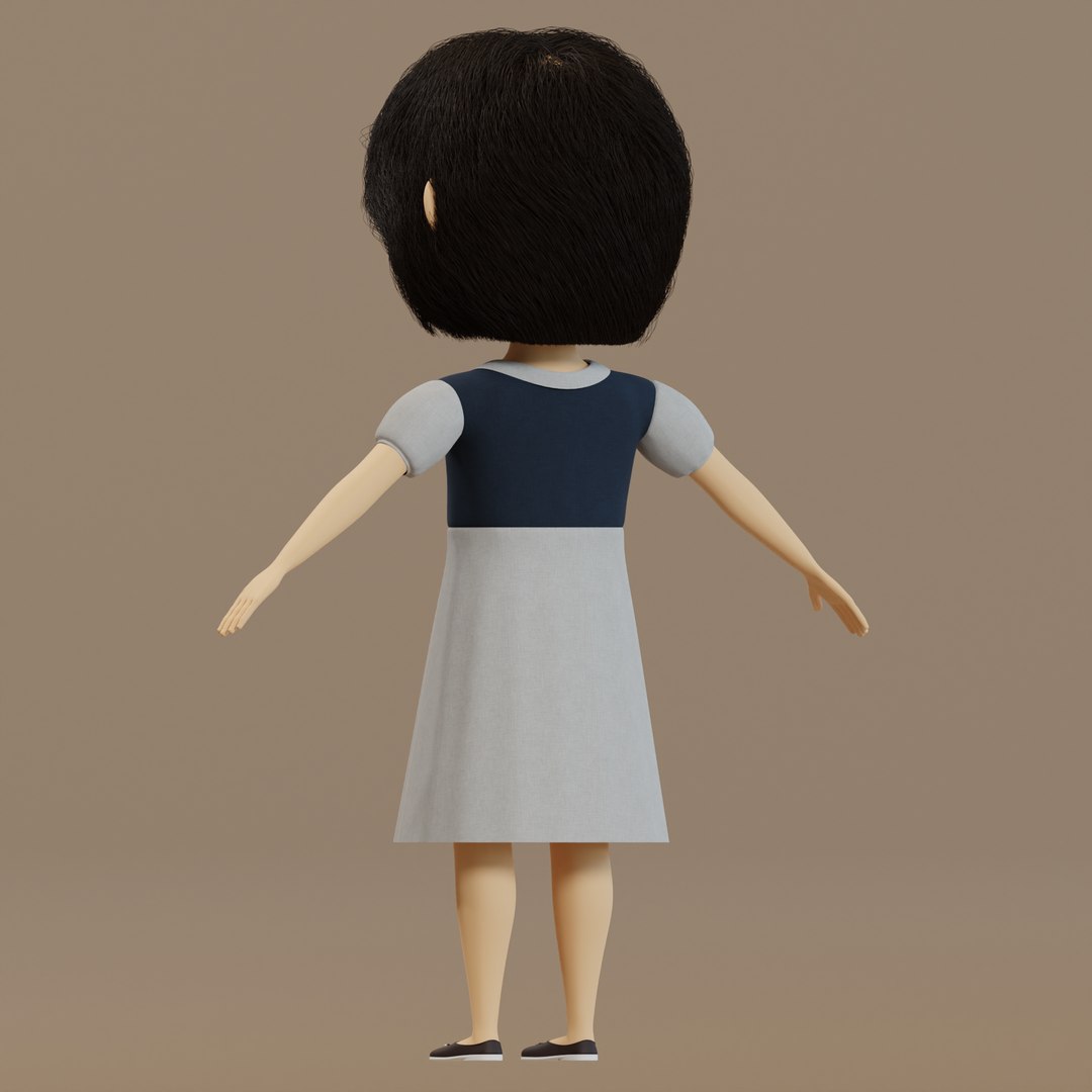 Cartoon Girl Model - TurboSquid 2108811