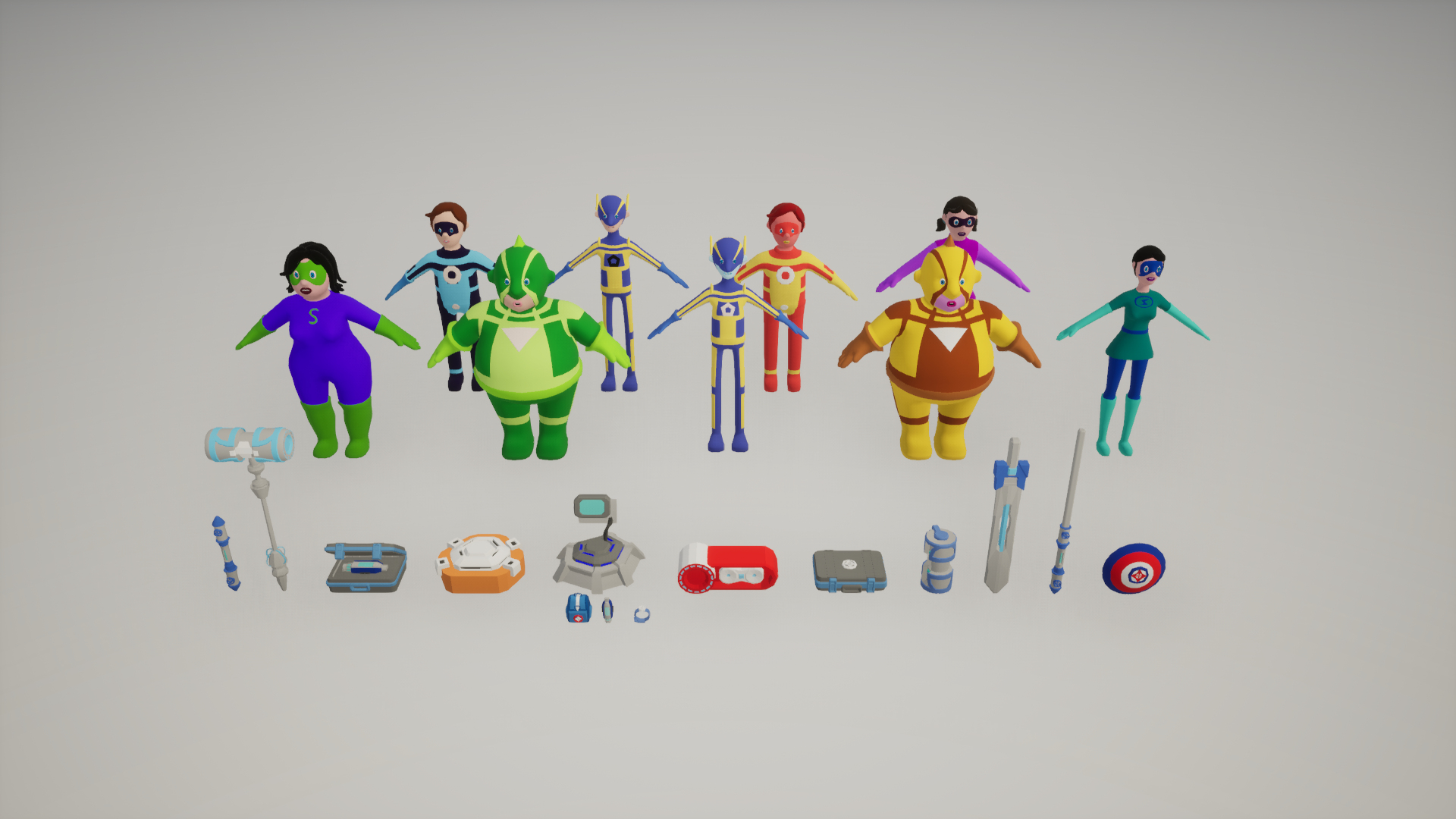 Superheroes With Props 3D - TurboSquid 2316397