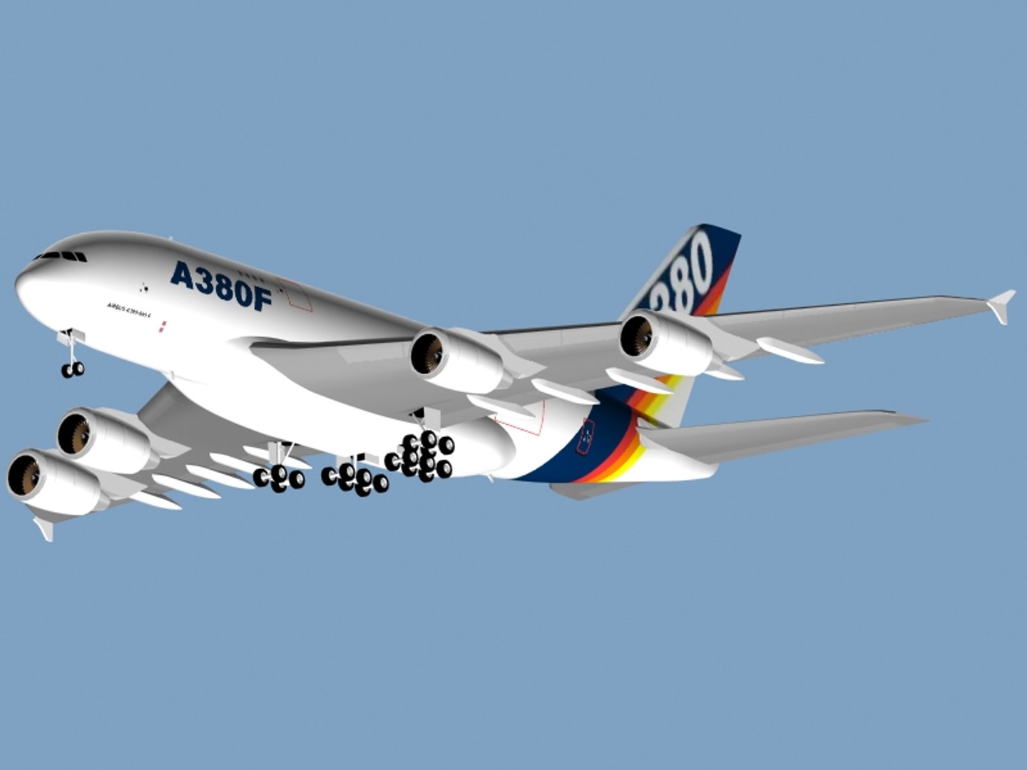 3d Model Airbus A380-800 F House Colors