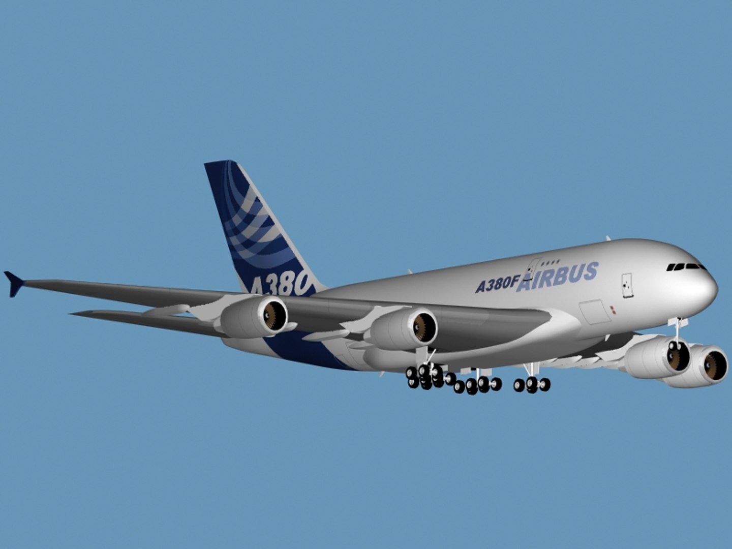 3d Model Airbus A380-800 F House Colors