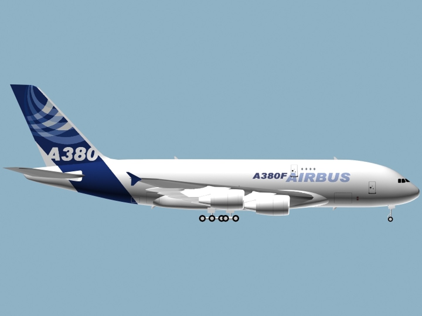 3d Model Airbus A380-800 F House Colors
