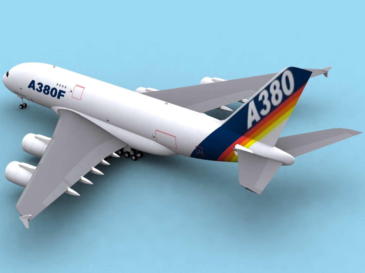 3d Model Airbus A380-800 F House Colors