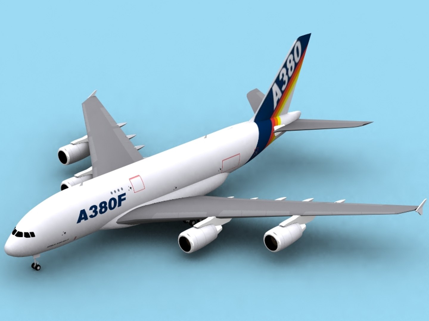 3d Model Airbus A380-800 F House Colors