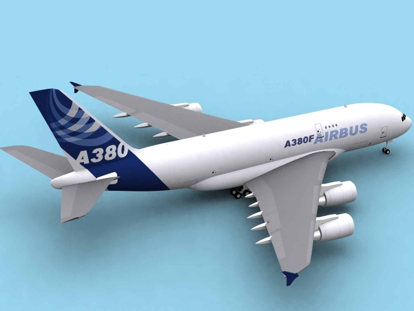 3d Model Airbus A380-800 F House Colors