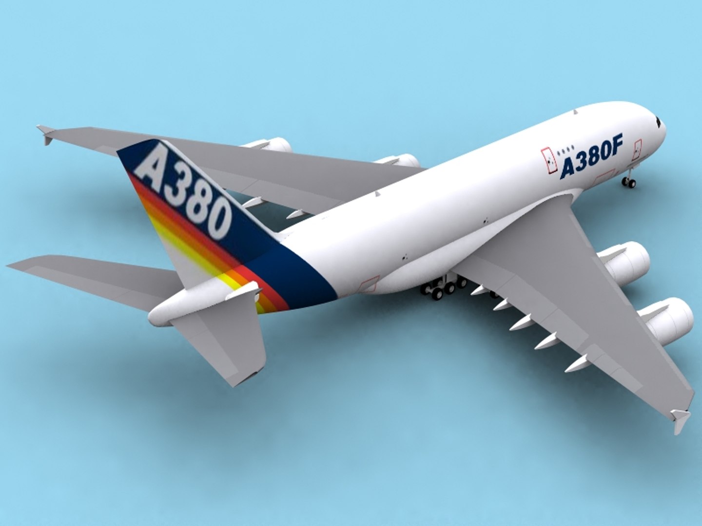 3d Model Airbus A380-800 F House Colors