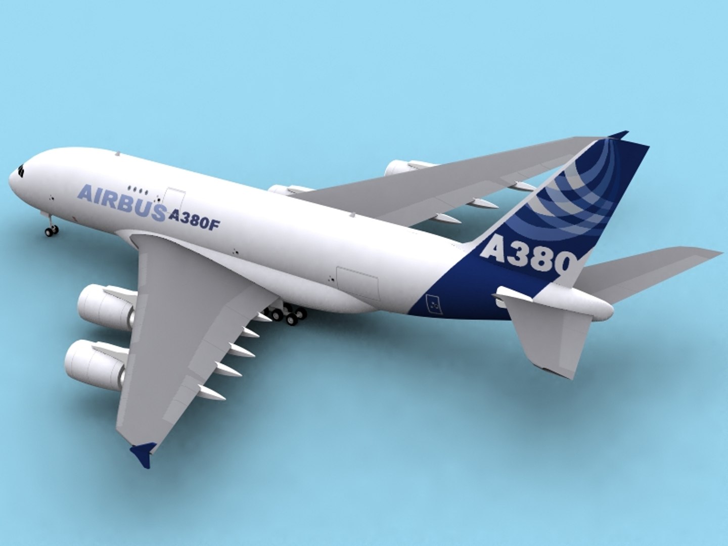 3d Model Airbus A380-800 F House Colors