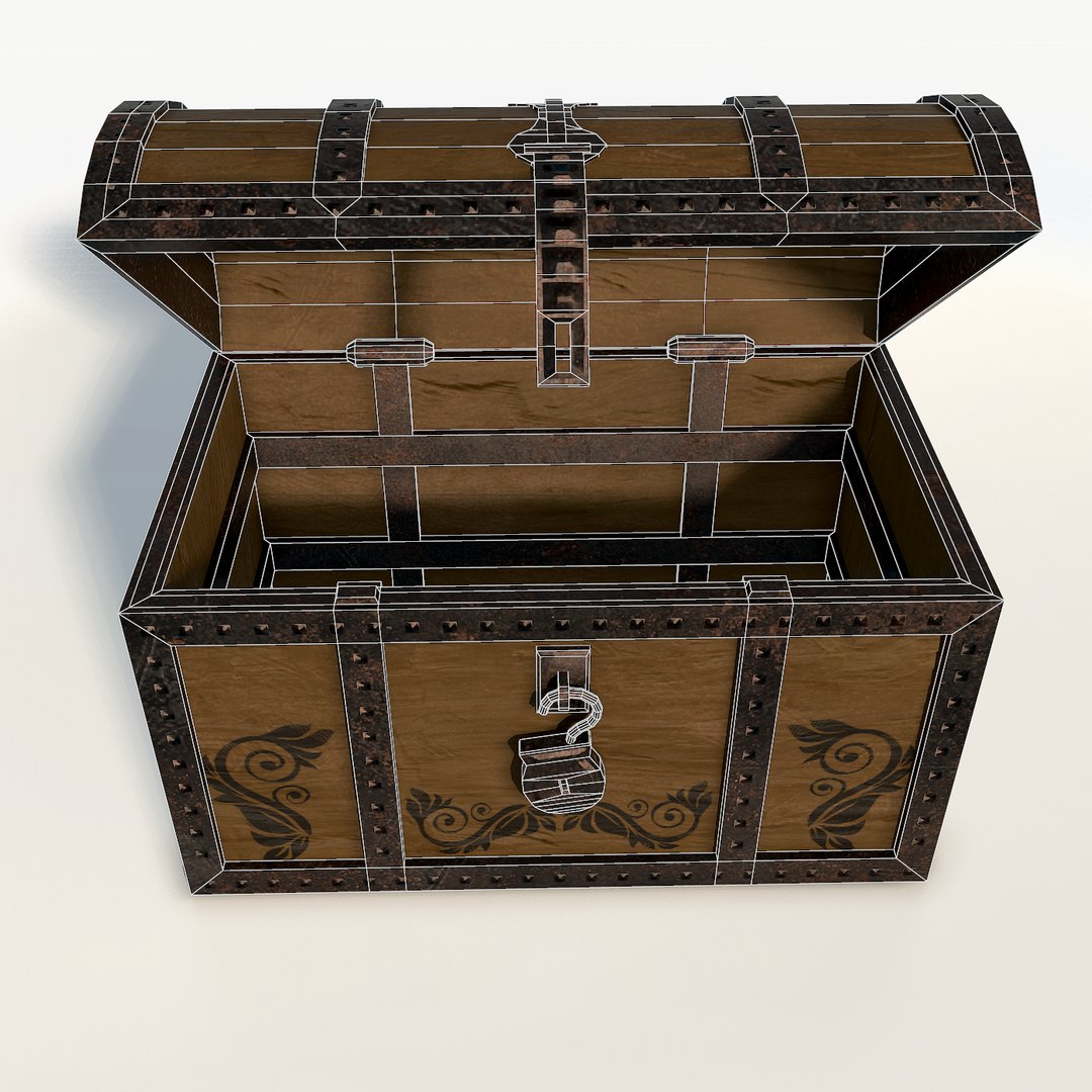 3d wooden chests package