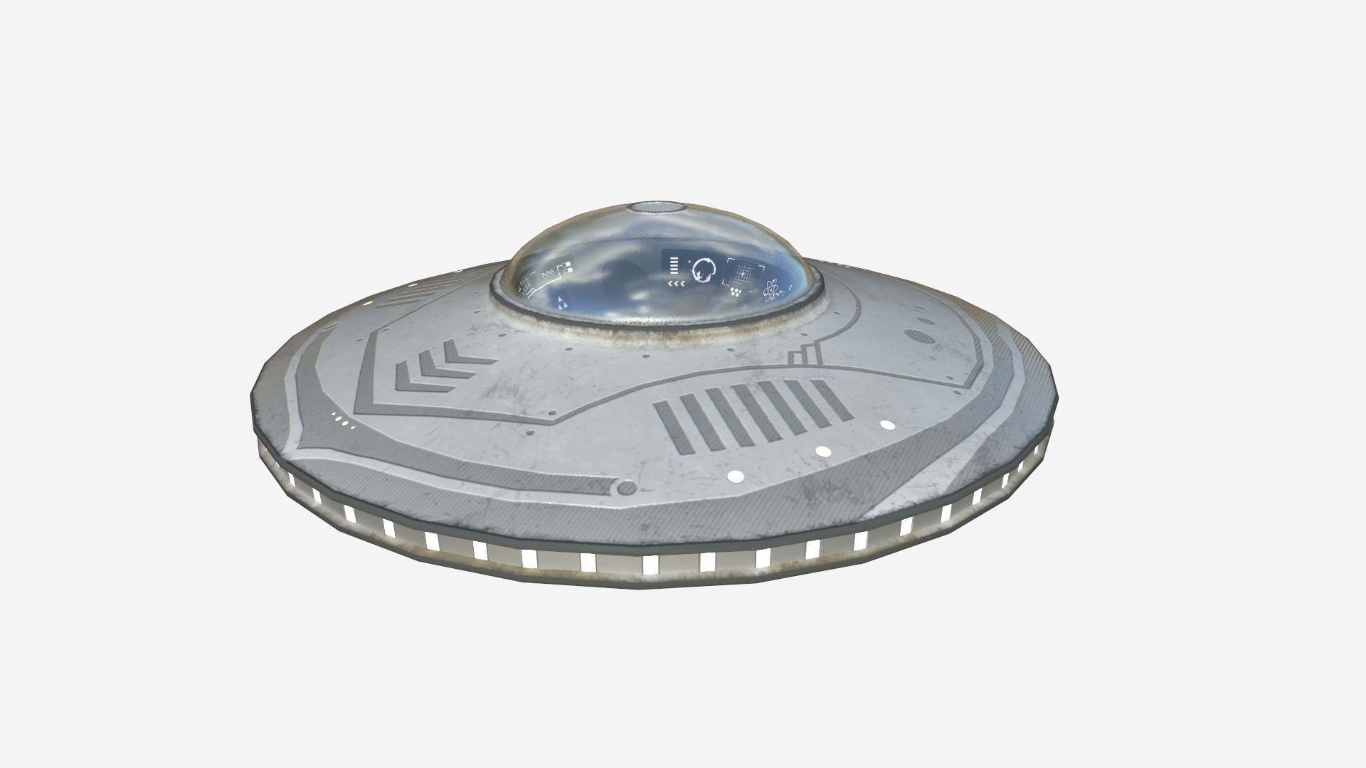 Alien Spaceship UFO B09 White - Sci Fi Spacecraft Design 3D ...