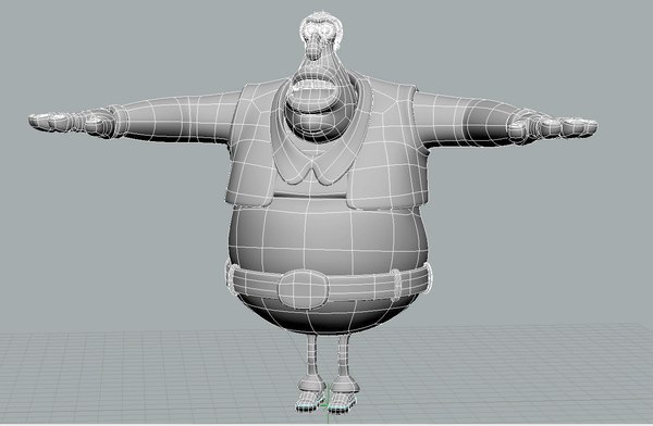 3d model cartoon fat man