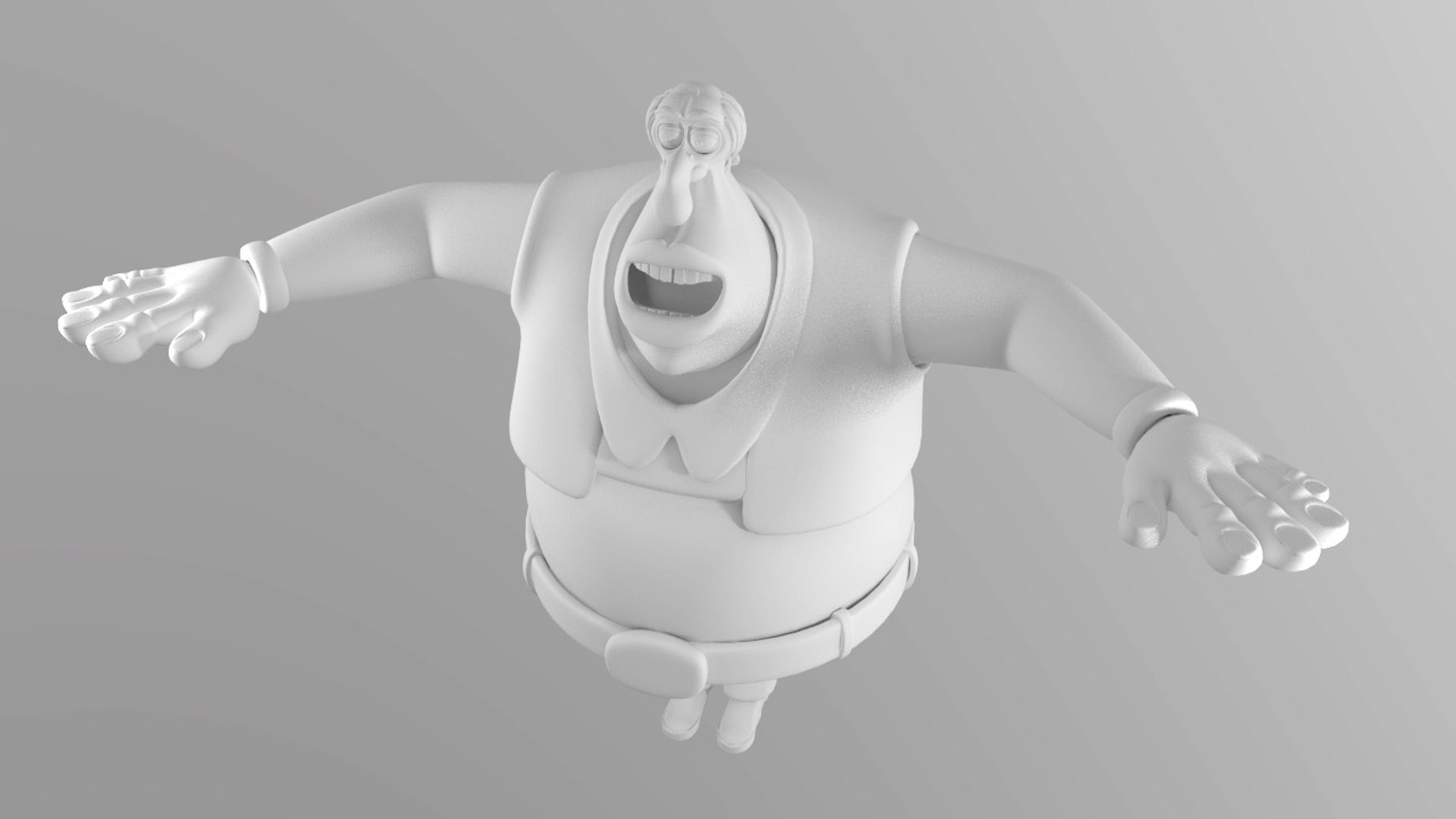 3d Model Cartoon Fat Man