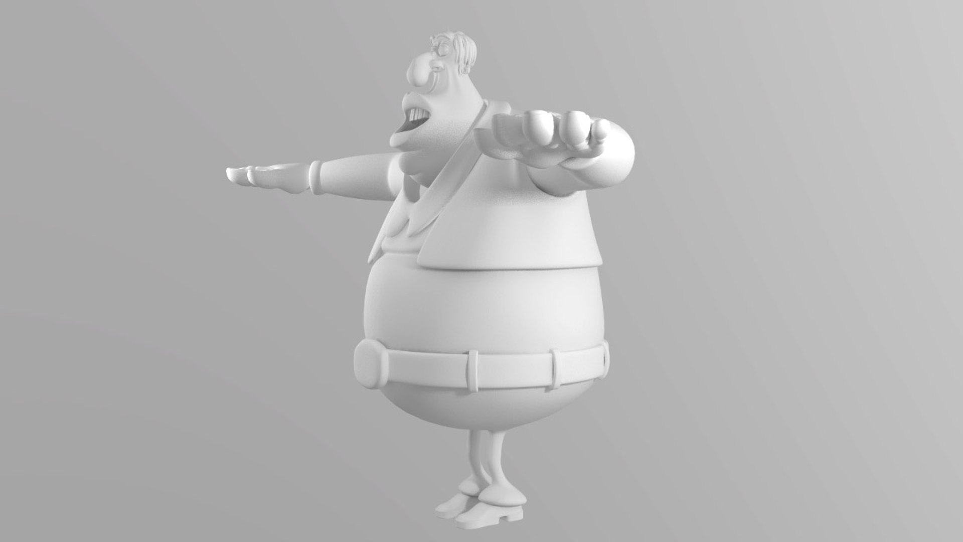 3d Model Cartoon Fat Man