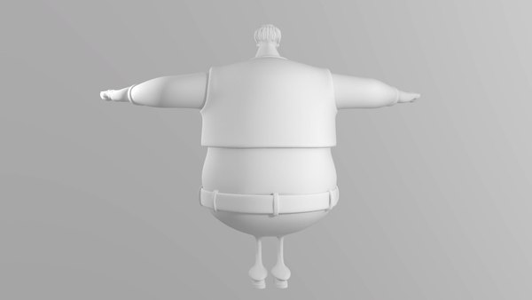3d model cartoon fat man