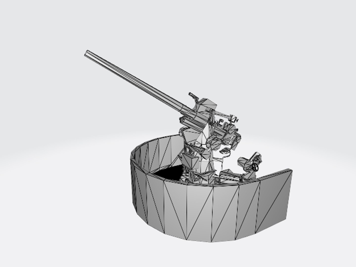 3D 3 Inch Deck Gun Model - TurboSquid 1432547