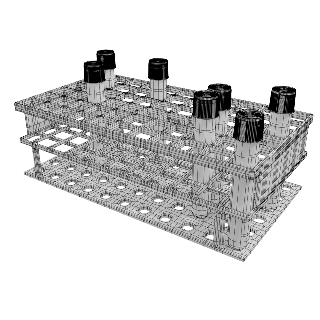 Test tube rack 3D model - TurboSquid 1532239