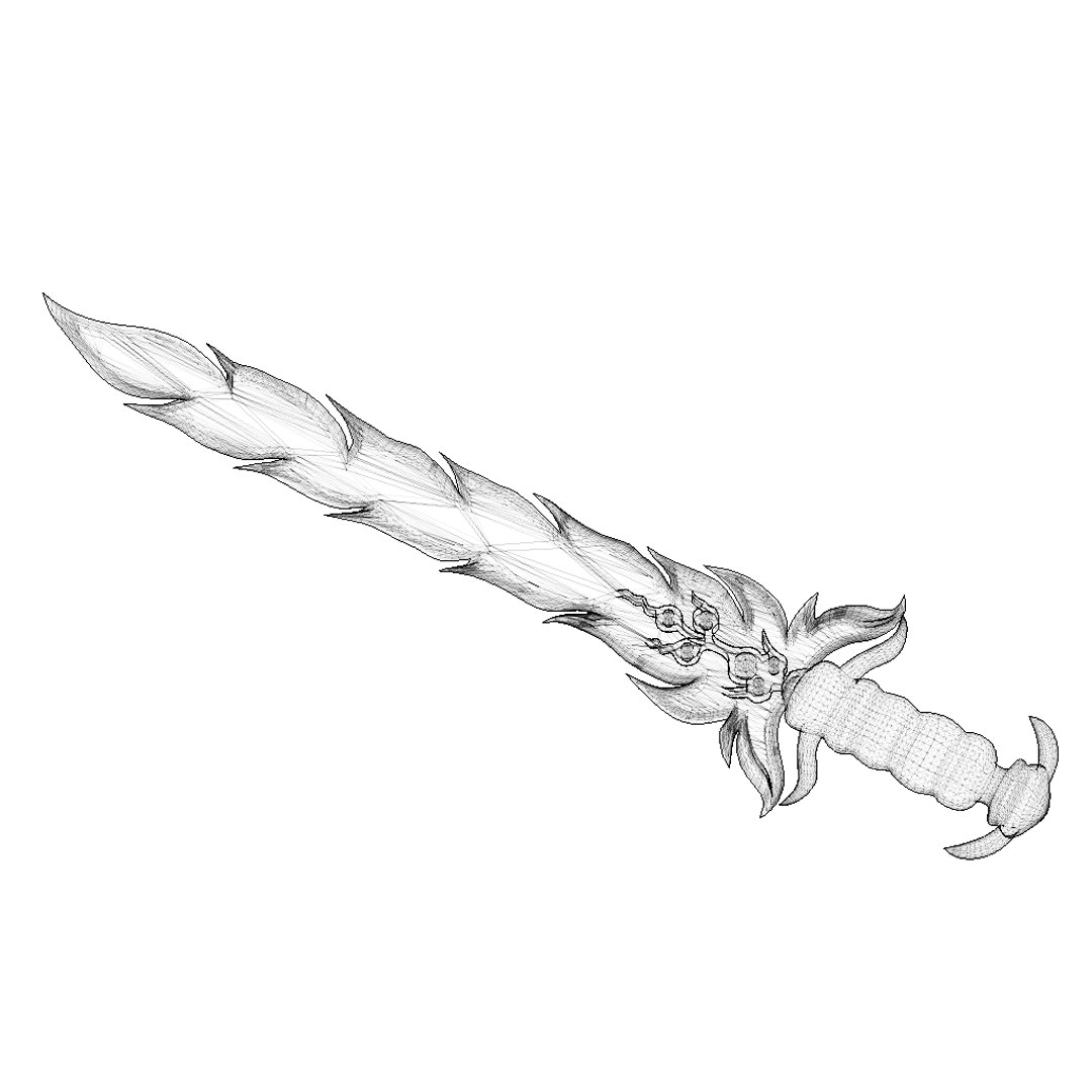 Flame Sword 3d Dwg