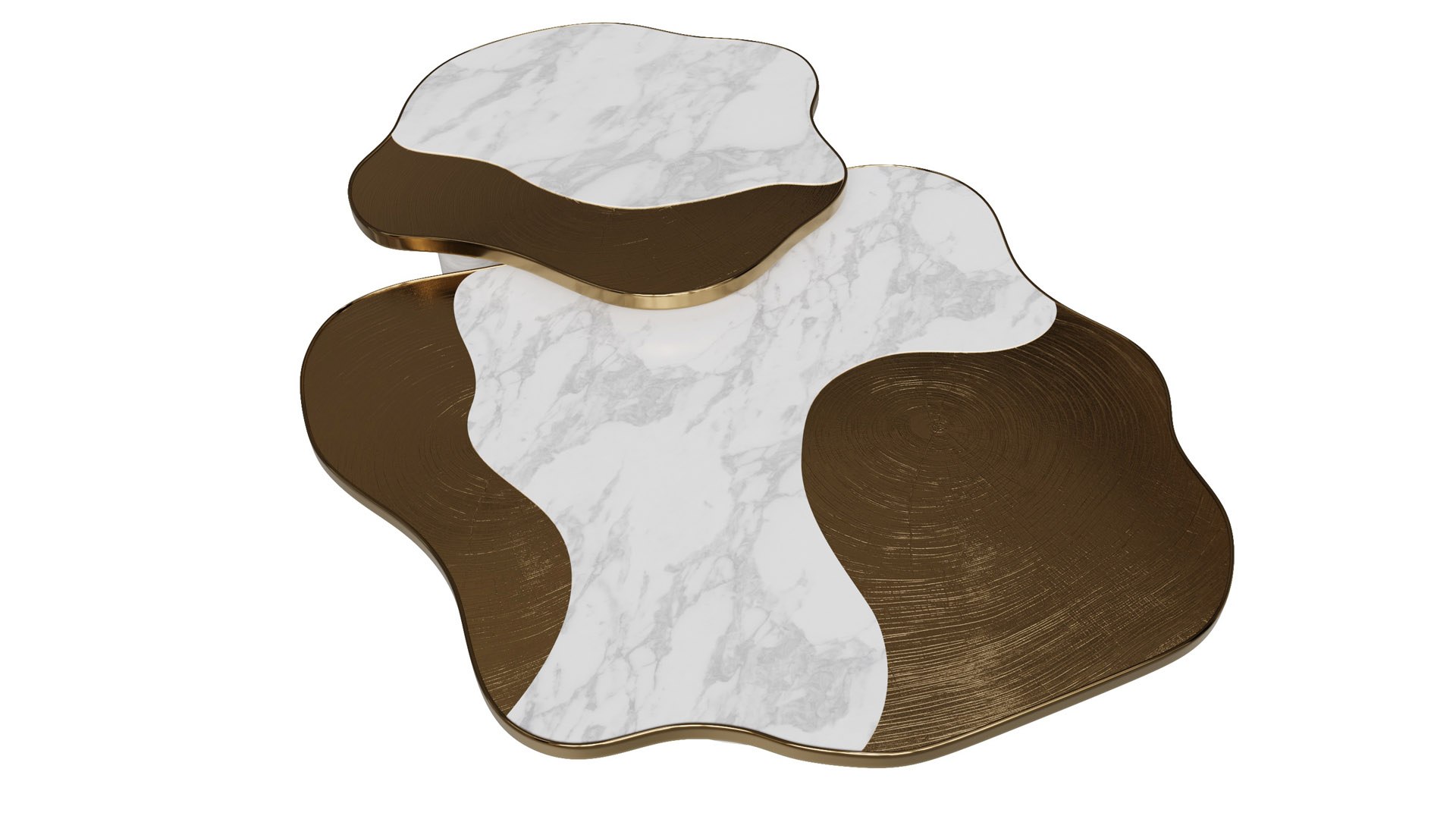 3D Boca Do Lobo Coffee Side Tables Ophelia Calacatta Marble Gold Model ...