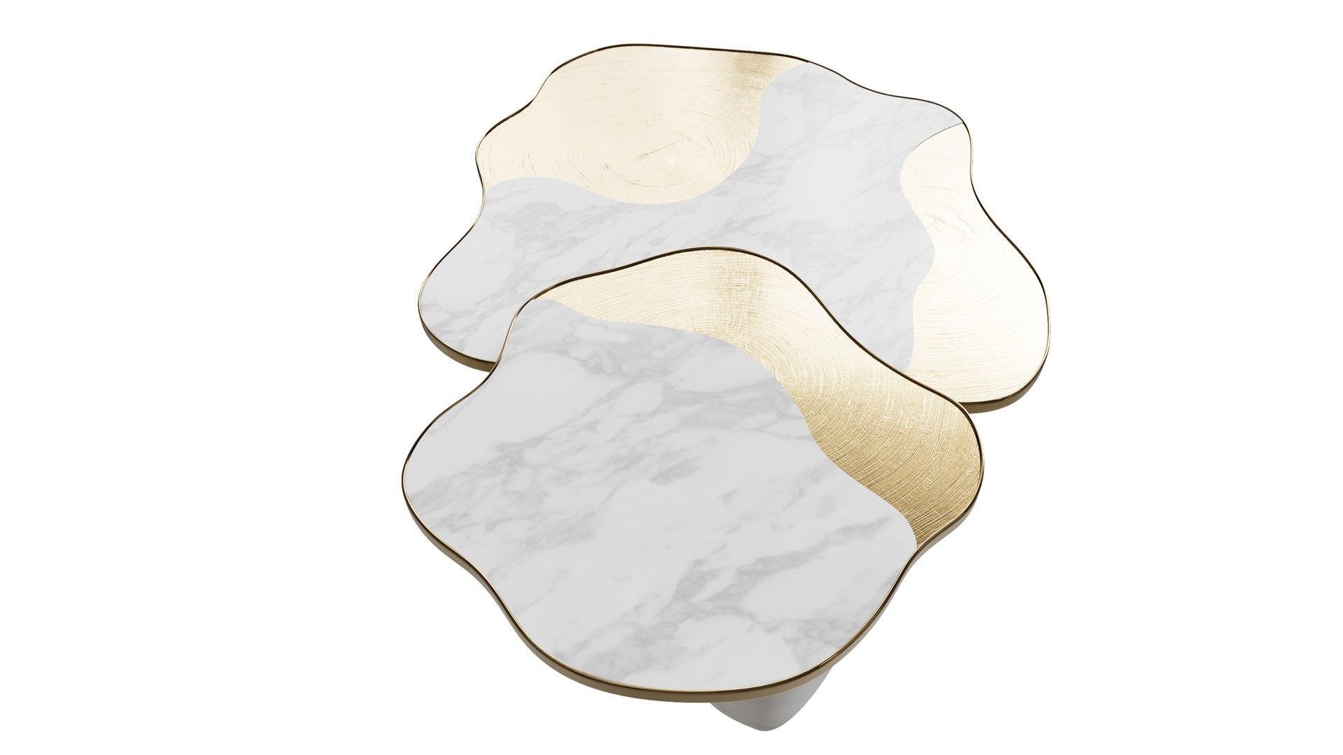 3D Boca Do Lobo Coffee Side Tables Ophelia Calacatta Marble Gold Model ...