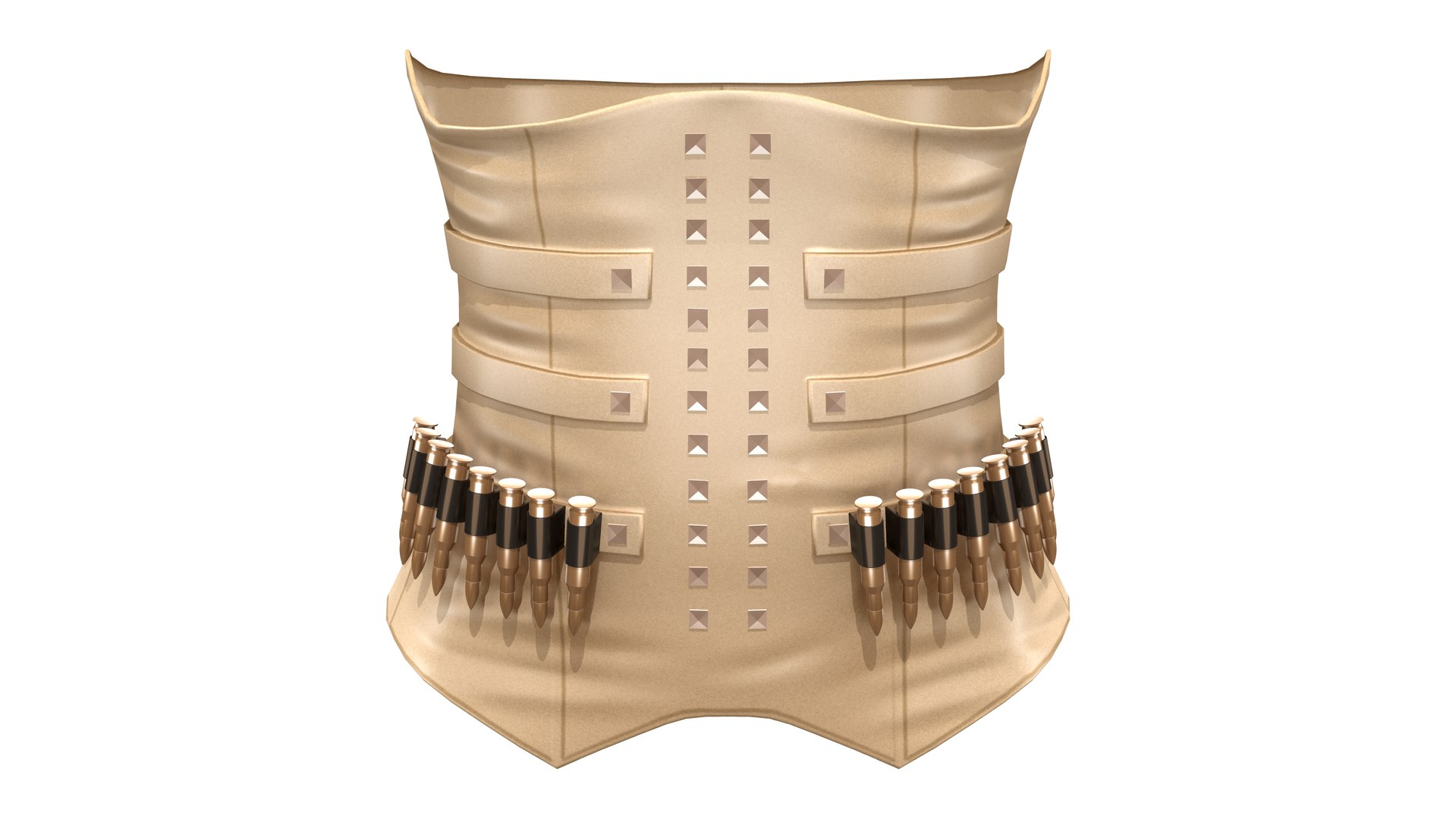 3D model Female Military Vest With Front Stud And Bullet Details ...