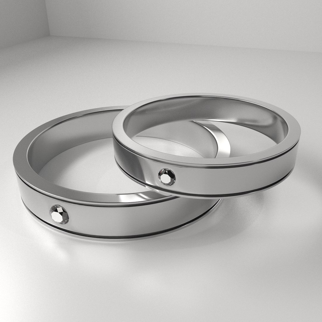 3D couple silver ring diamond - TurboSquid 1568586
