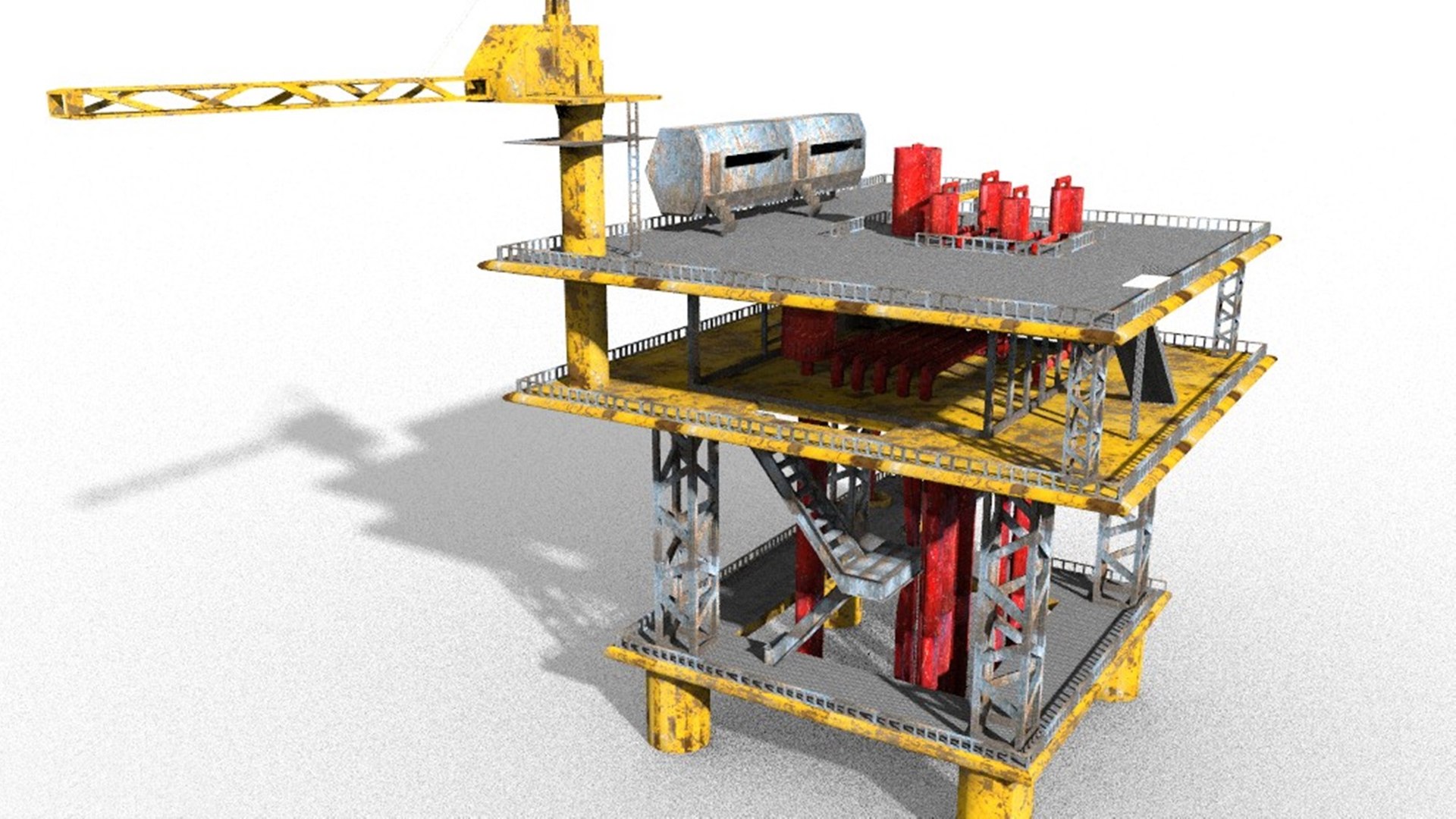 3D Oil Gas Sea Platform Lowpoly Multiple Parts Model - TurboSquid 2078606