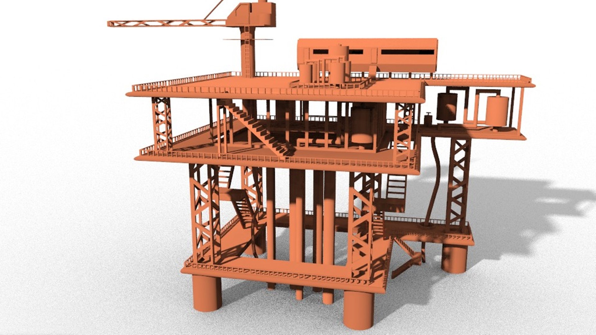 3D Oil Gas Sea Platform Lowpoly Multiple Parts Model - TurboSquid 2078606