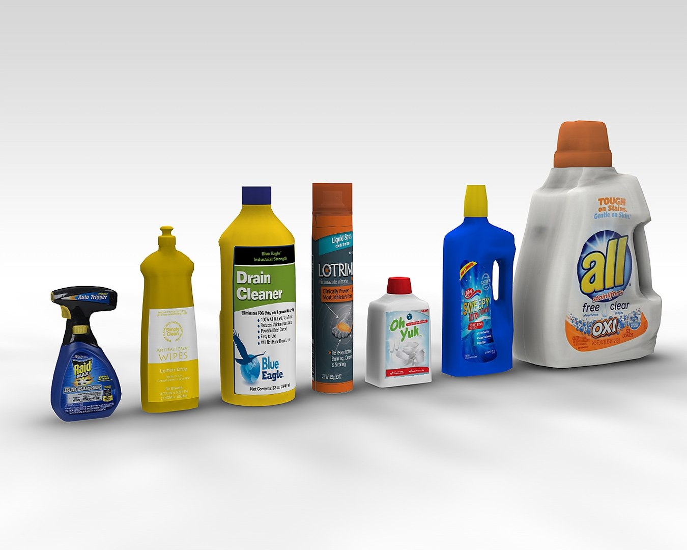Cleaning Products 3D Model - TurboSquid 1259516