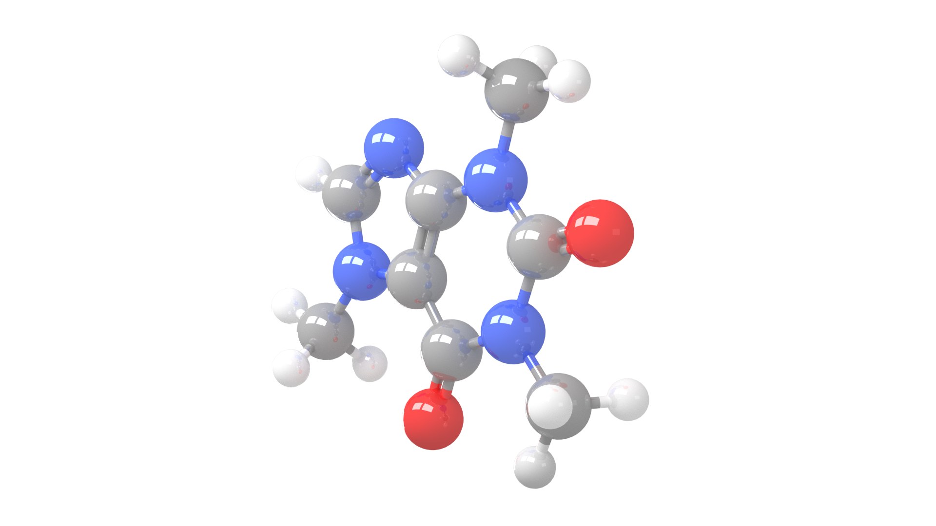3D Caffeine - C8H10N4O2 Molecular Structure - TurboSquid 1742284