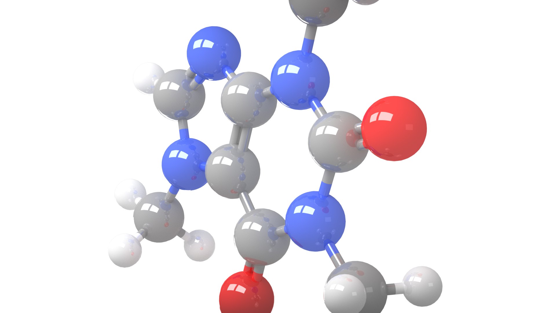 3D Caffeine - C8H10N4O2 Molecular Structure - TurboSquid 1742284