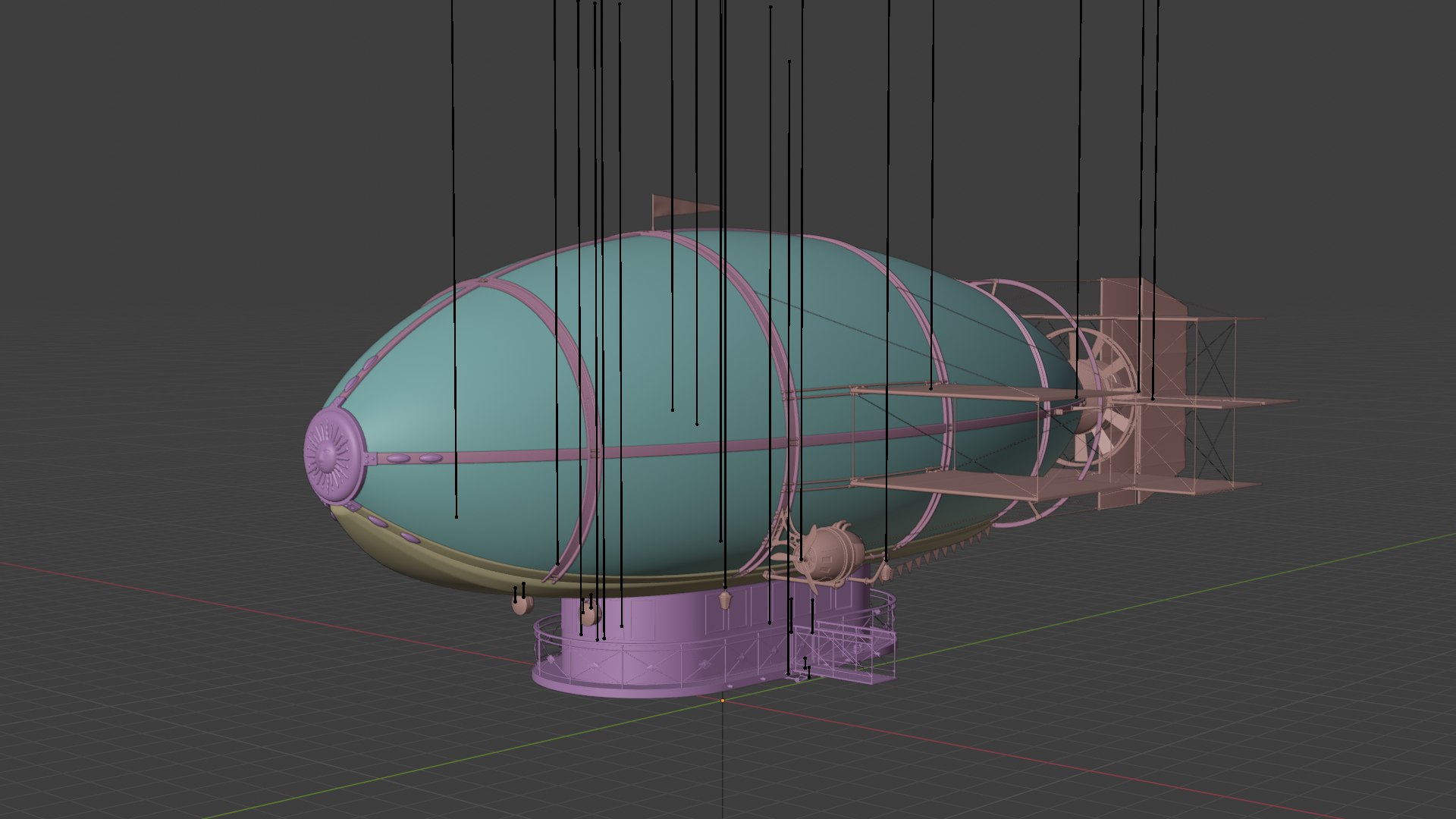 3D White Dirigible Perun Model - TurboSquid 2366573