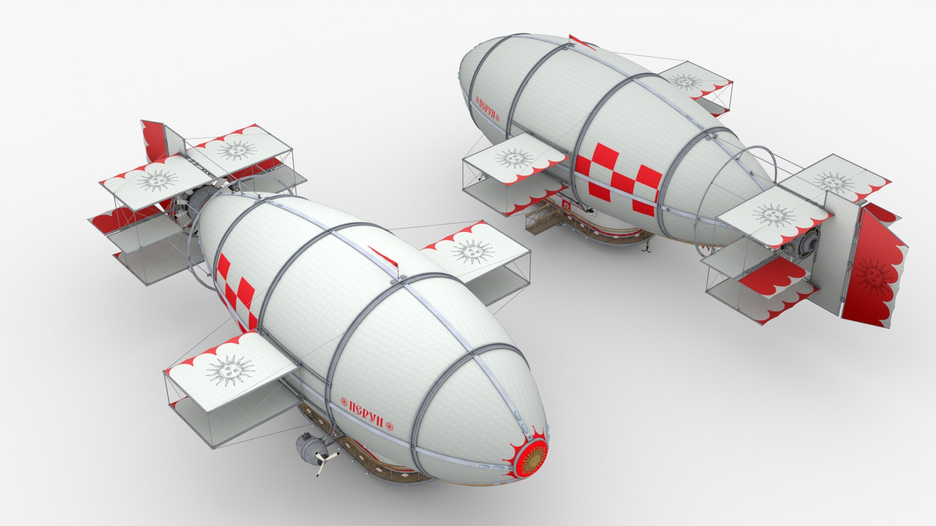 3D White Dirigible Perun Model - TurboSquid 2366573
