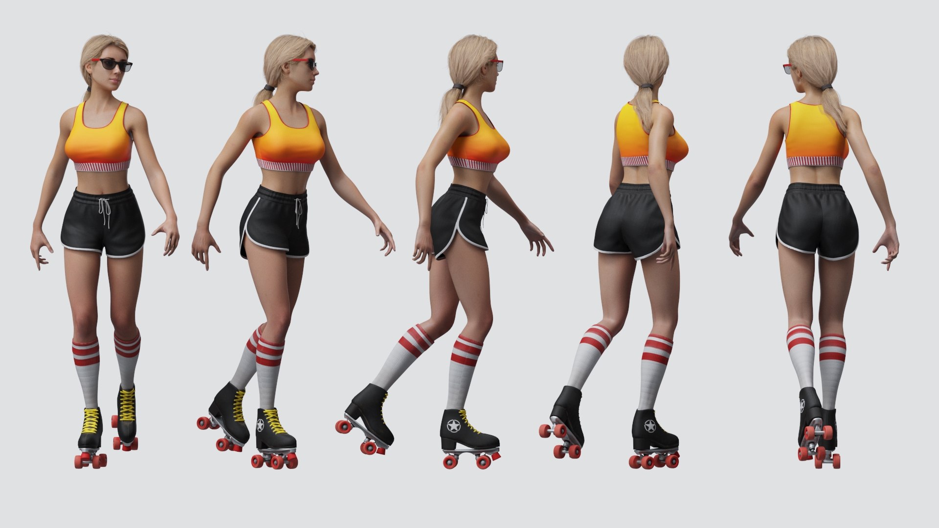 3D Roller European Female Model - TurboSquid 1911541