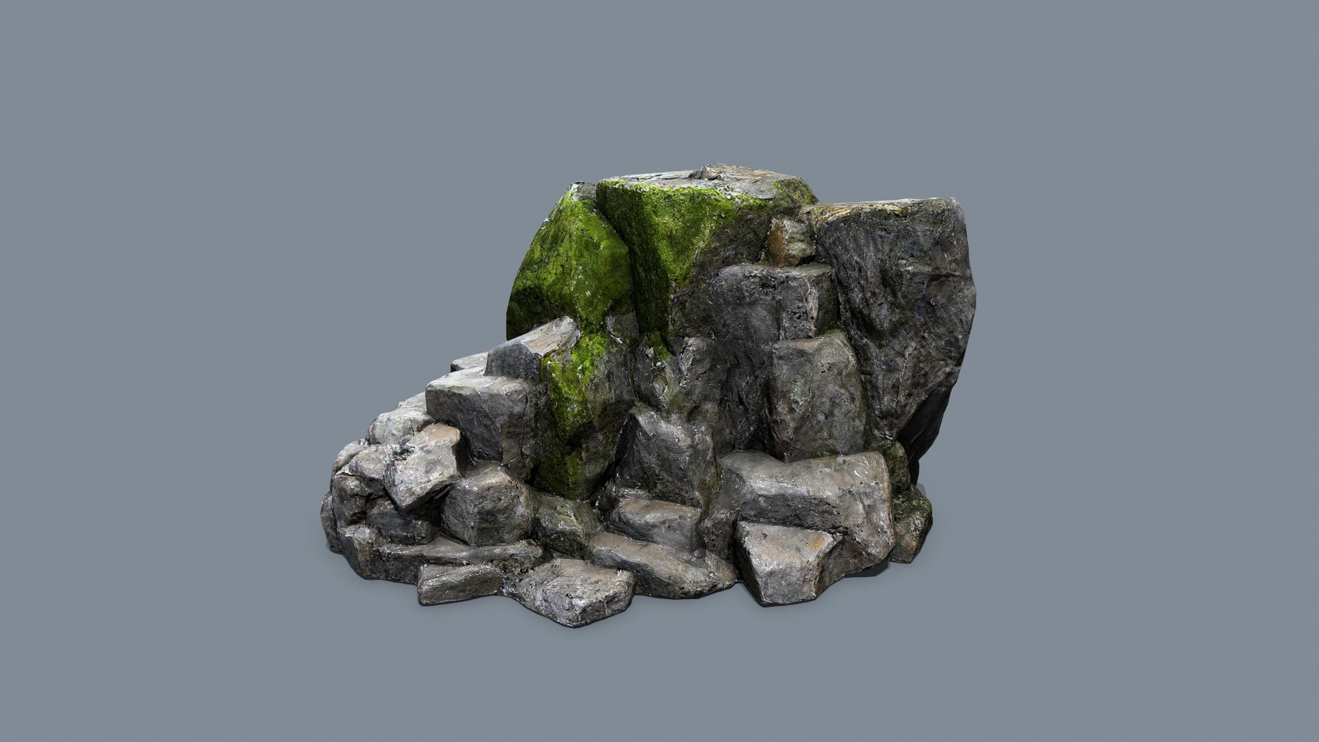 3D Mossy Cliff Rocks - TurboSquid 2209404