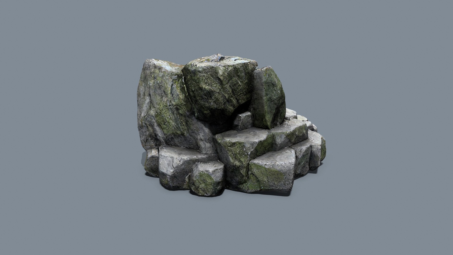 3D Mossy Cliff Rocks - TurboSquid 2209404