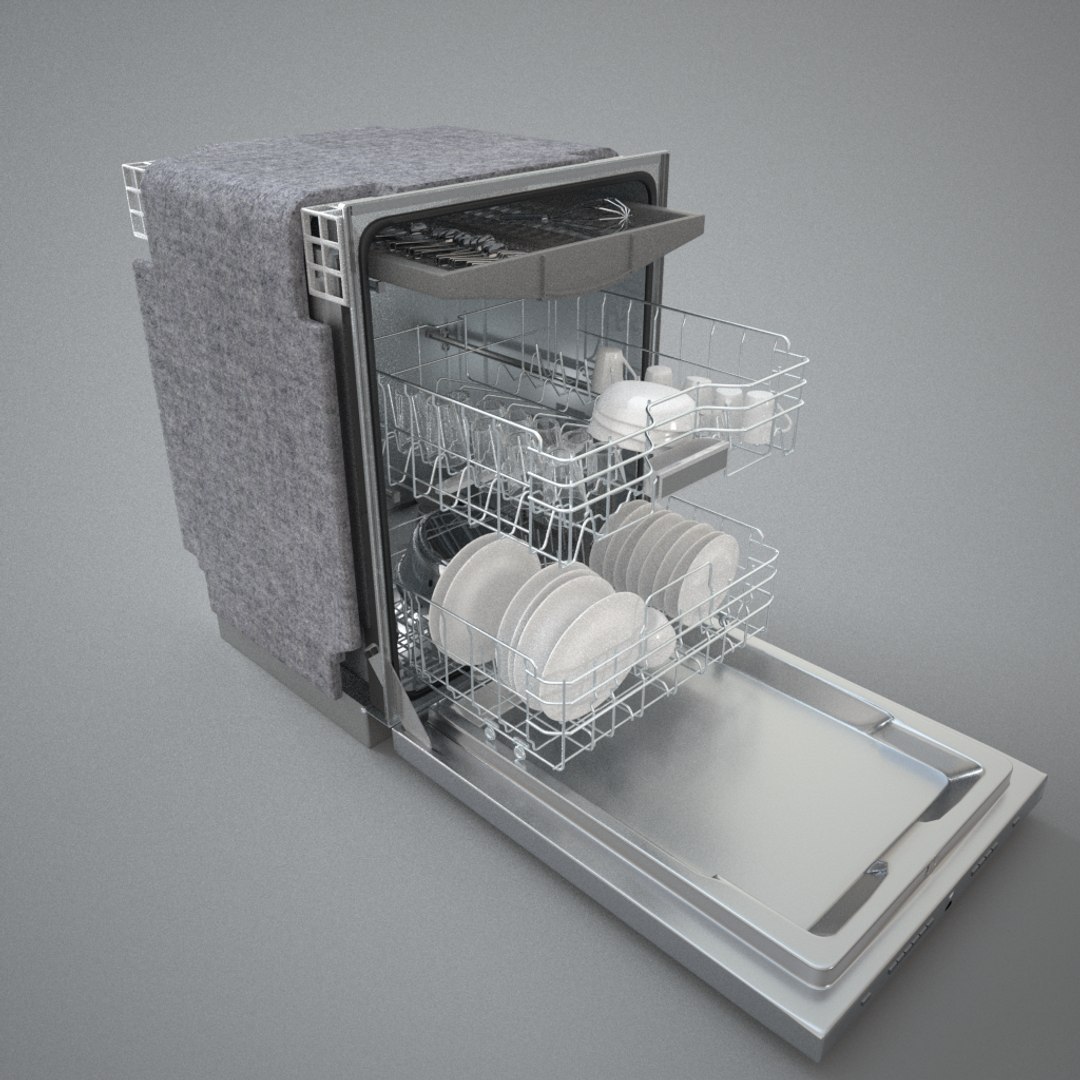 3d Dishwasher Kitchen Interior Model